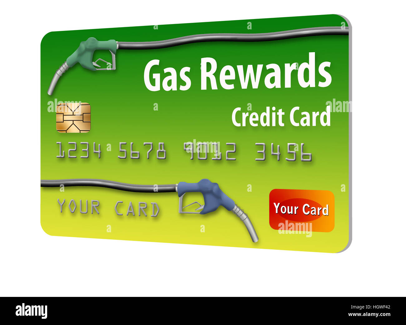 Gasoline rewards credit card isolated on white background Stock Photo ...