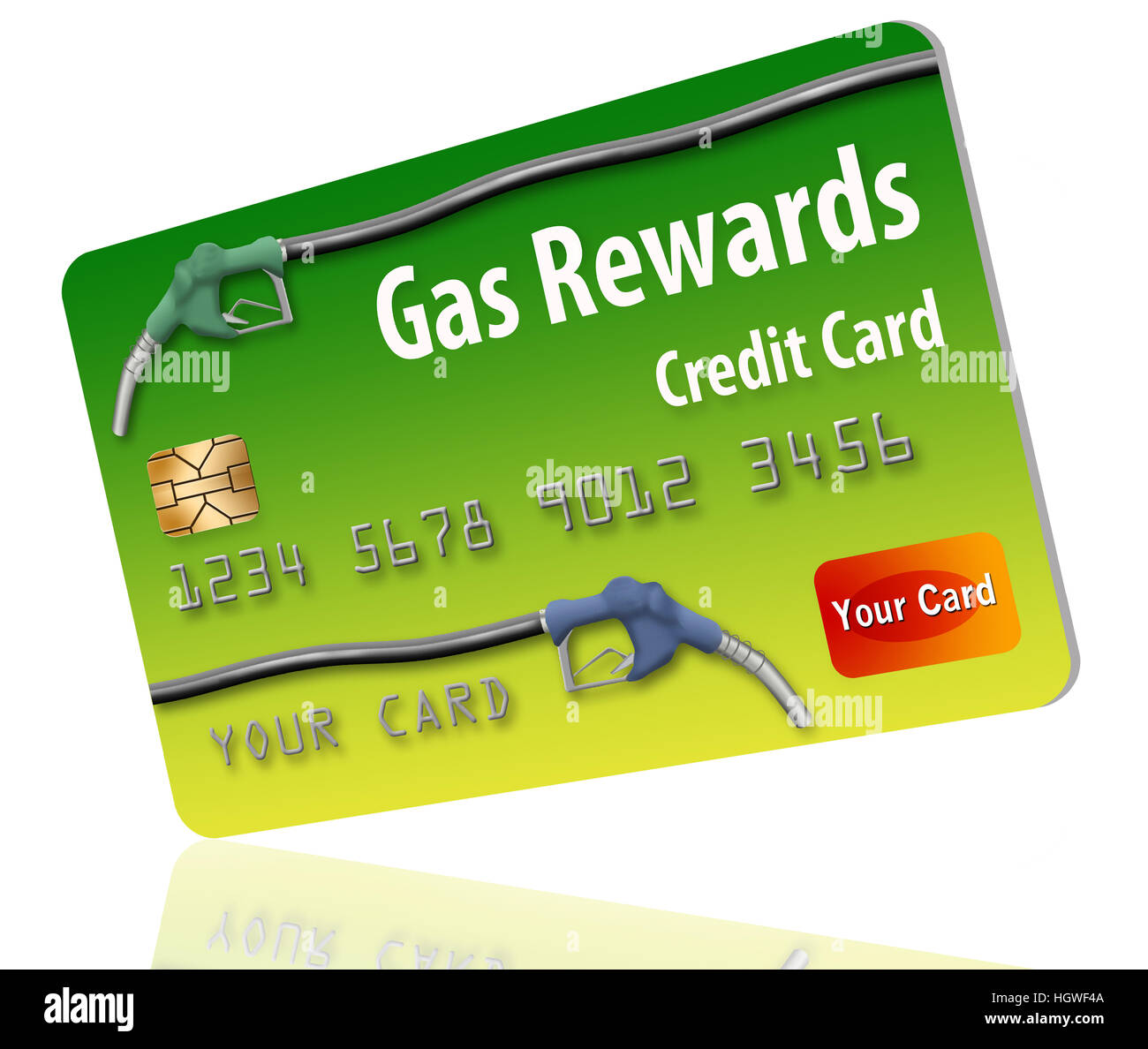 Gasoline rewards credit card isolated on white background Stock Photo ...