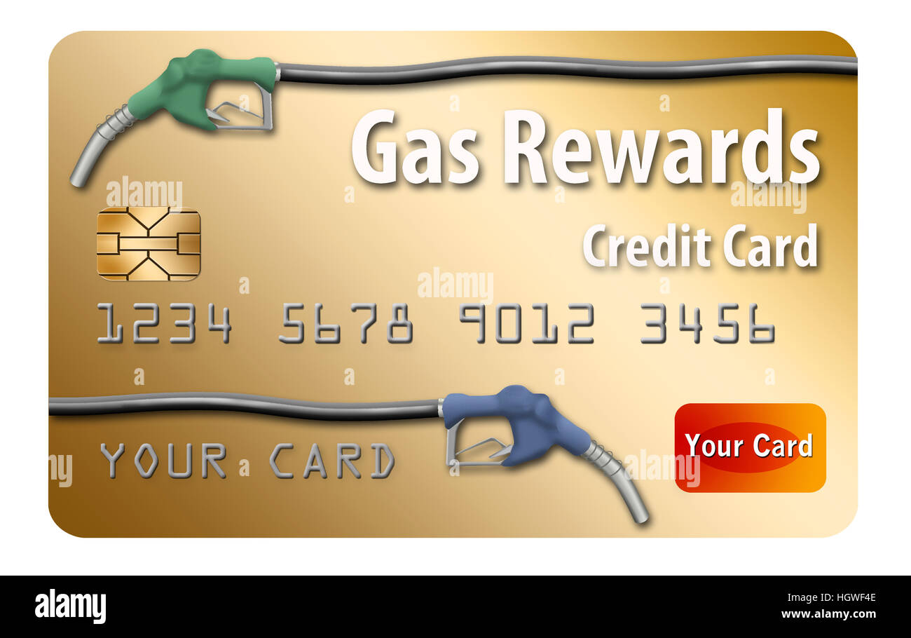 Gasoline rewards credit card isolated on white background Stock Photo ...