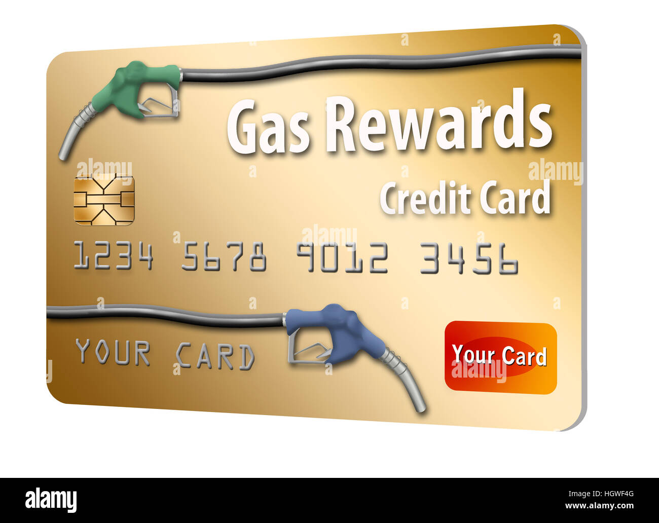 Gasoline rewards credit card isolated on white background Stock Photo ...
