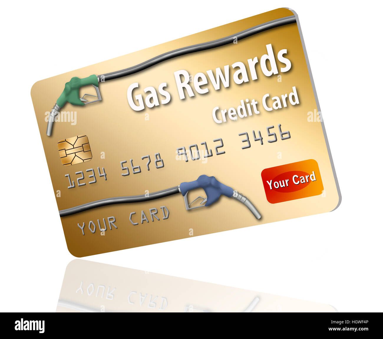 Gasoline rewards credit card isolated on white background Stock Photo ...