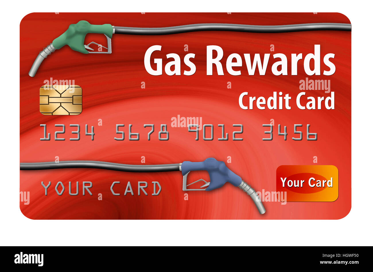 Gasoline rewards credit card isolated on white background Stock Photo ...