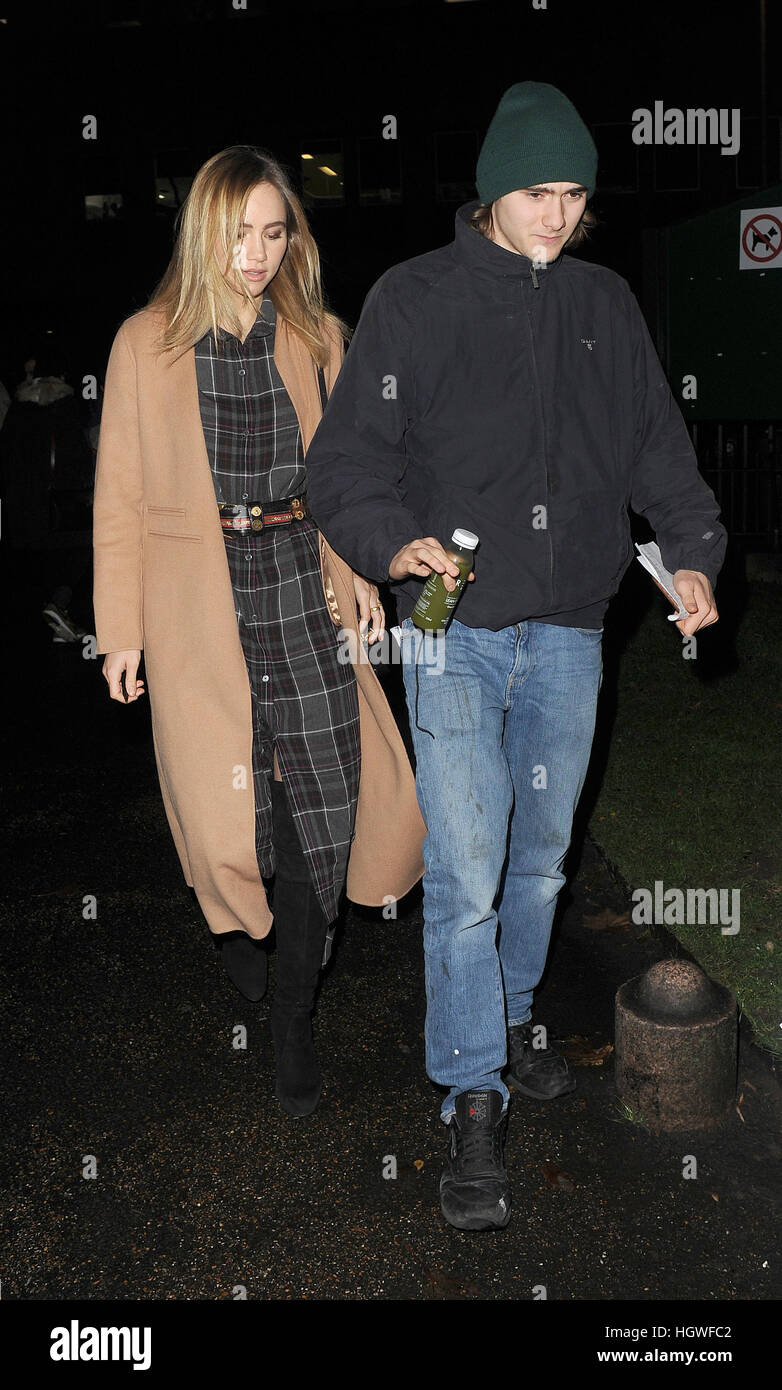 Suki Waterhouse attends a carol service with her brother Charlie ...