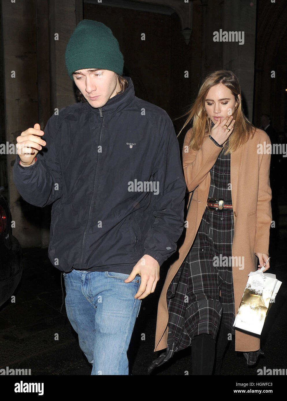 Suki Waterhouse attends a carol service with her brother Charlie ...