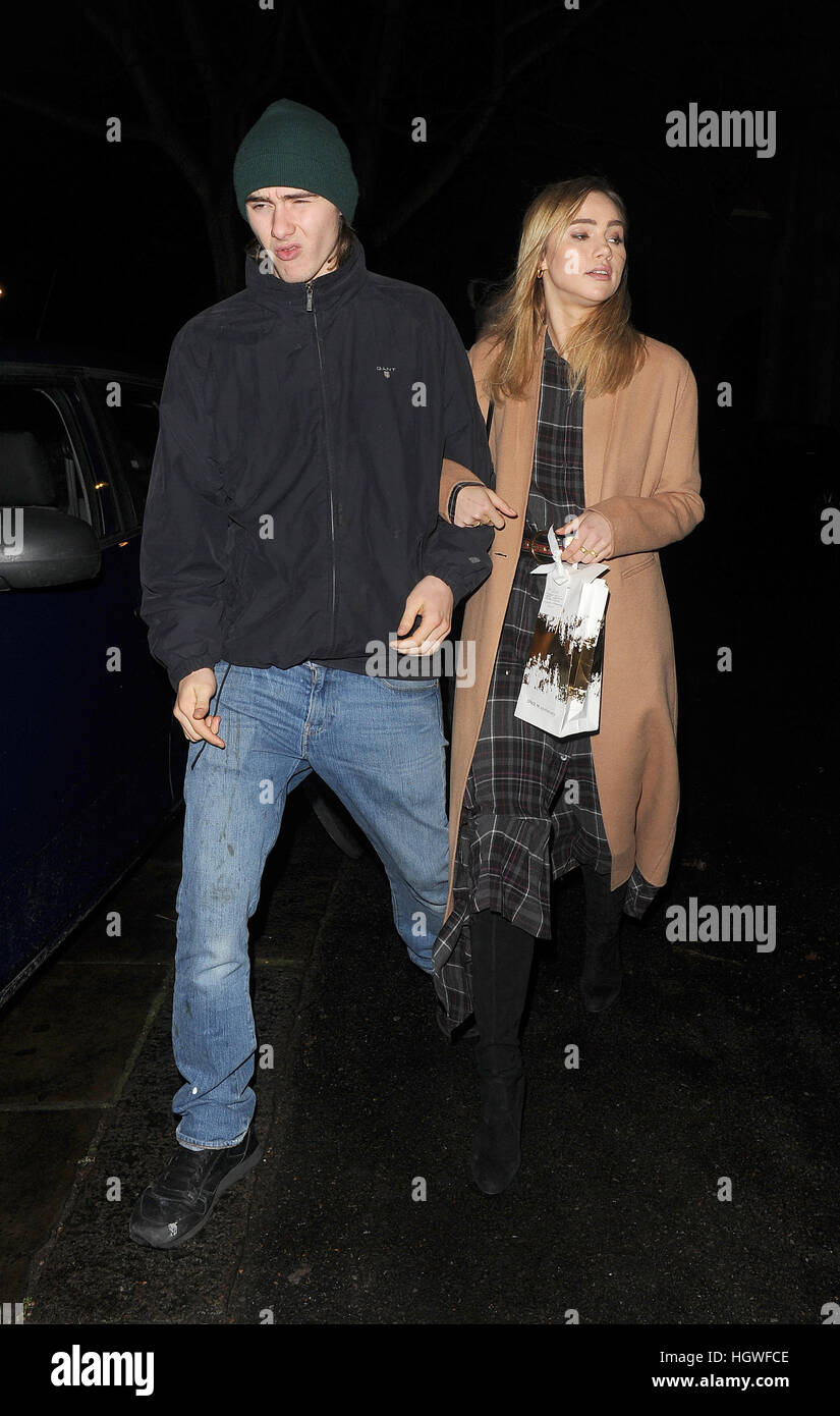 Suki Waterhouse attends a carol service with her brother Charlie ...