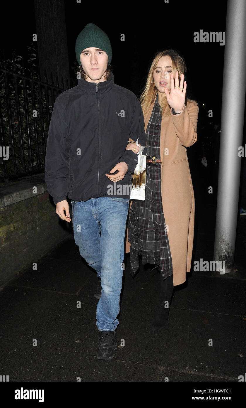 Suki Waterhouse attends a carol service with her brother Charlie ...