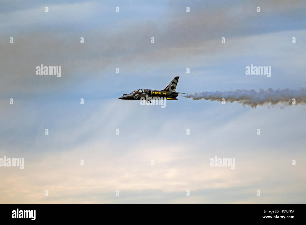 Airplane Breitling Jet Team L-39 Albatross fighters flying at 2016 ...