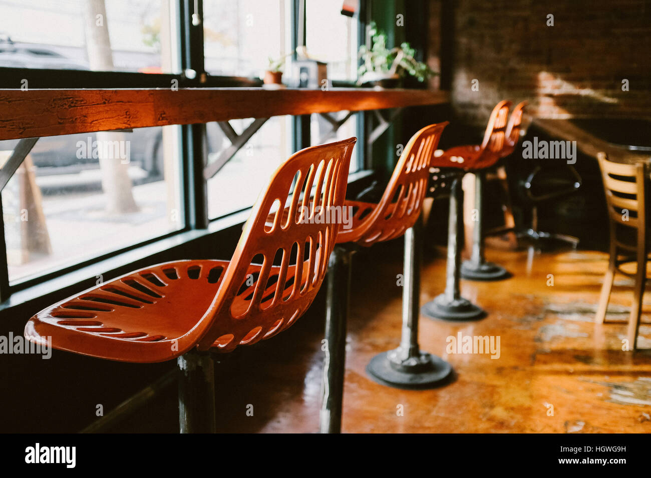 Chairs at a bar Stock Photo - Alamy