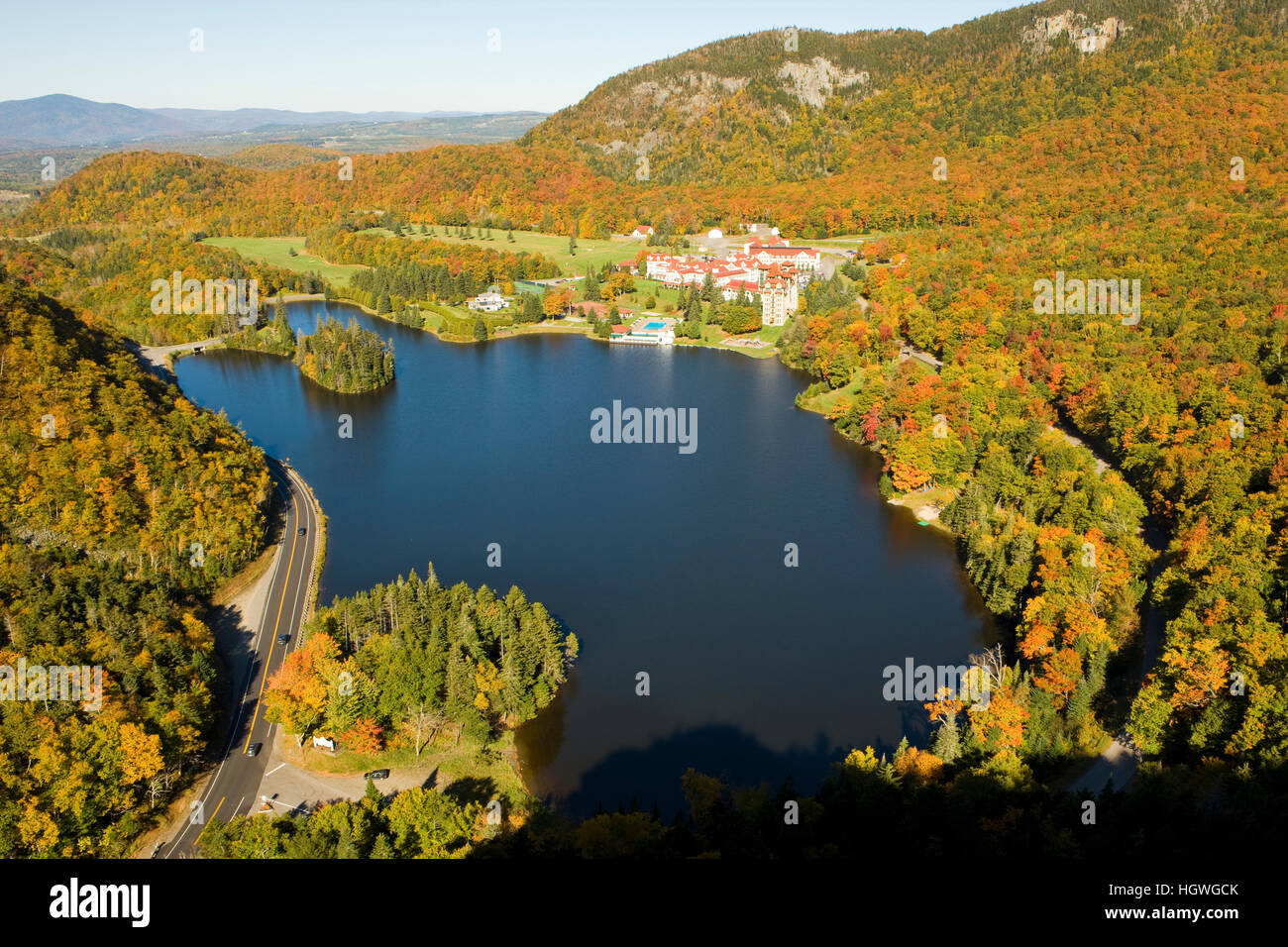 Lake Gloriette and the Balsams Grand Resort as seen from the cliffs ...