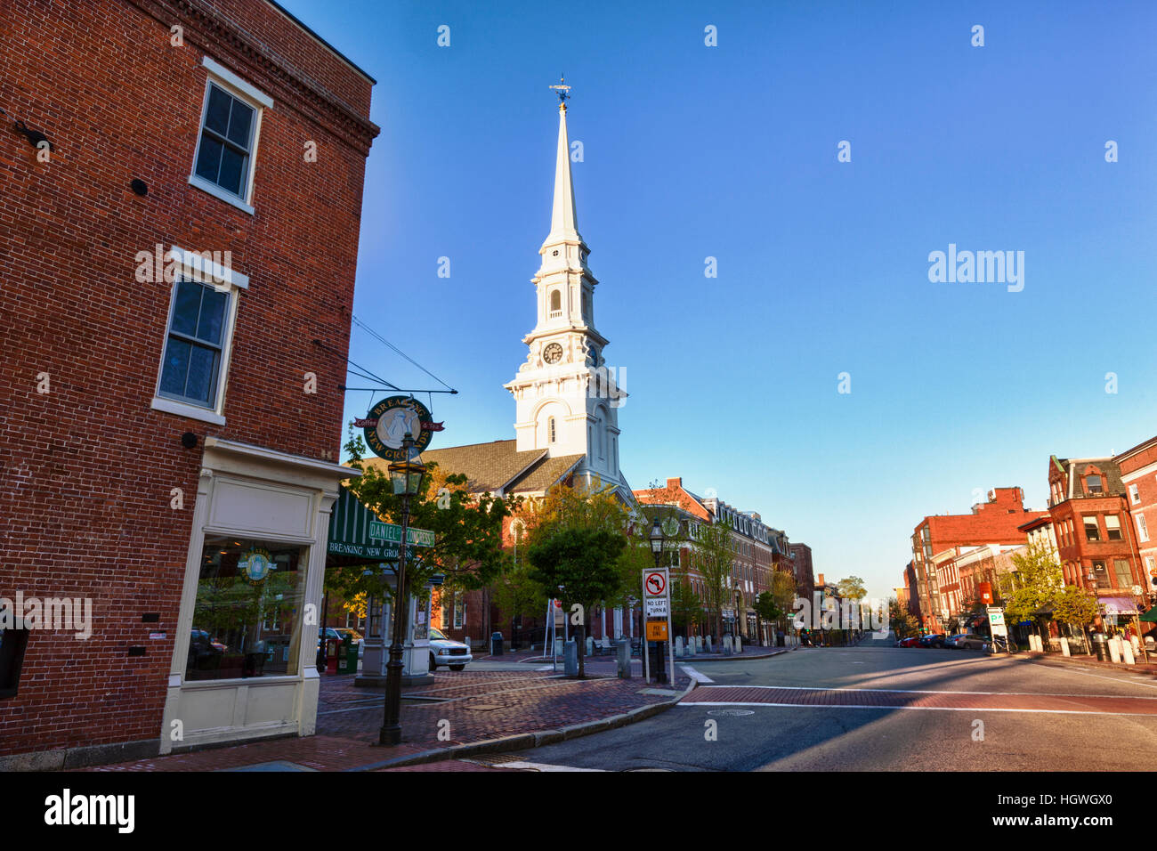 The North Church and Market Square in Portsmouth, New Hampshire Stock ...