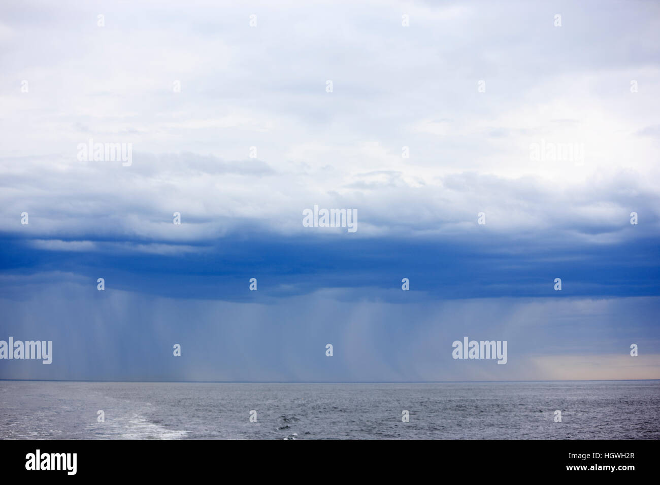 Rain falling on the Atlantic Ocean over Jeffrey's Ledge in the Gulf of ...