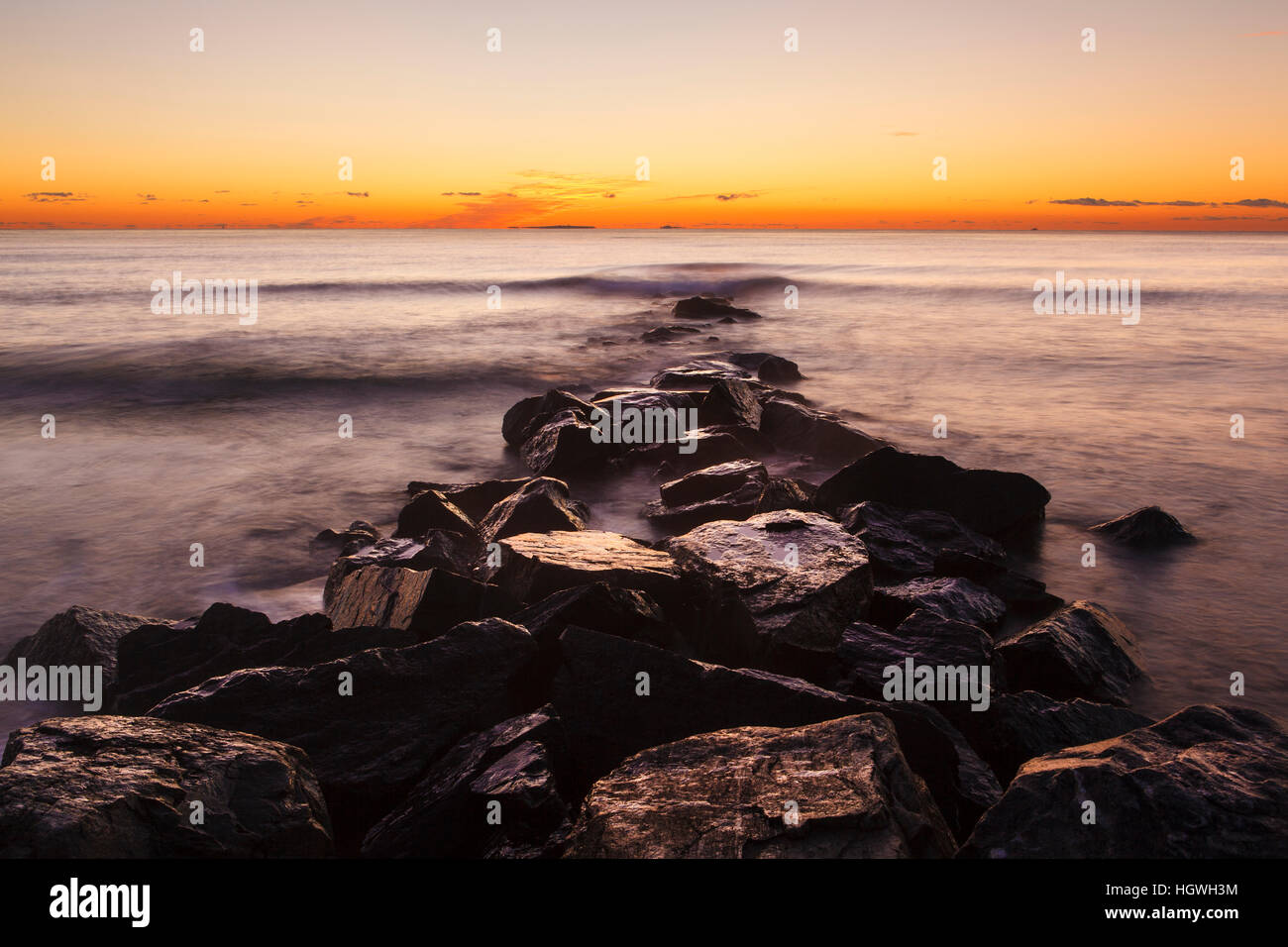Dawn at Wallis Sands State Park in Rye, New Hampshire Stock Photo - Alamy