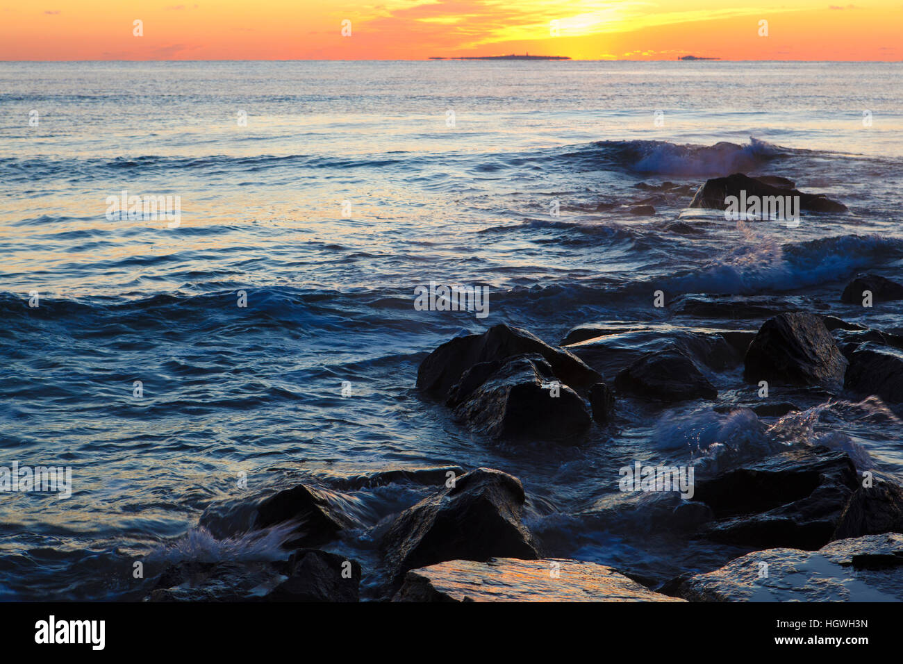 Dawn at Wallis Sands State Park in Rye, New Hampshire Stock Photo - Alamy