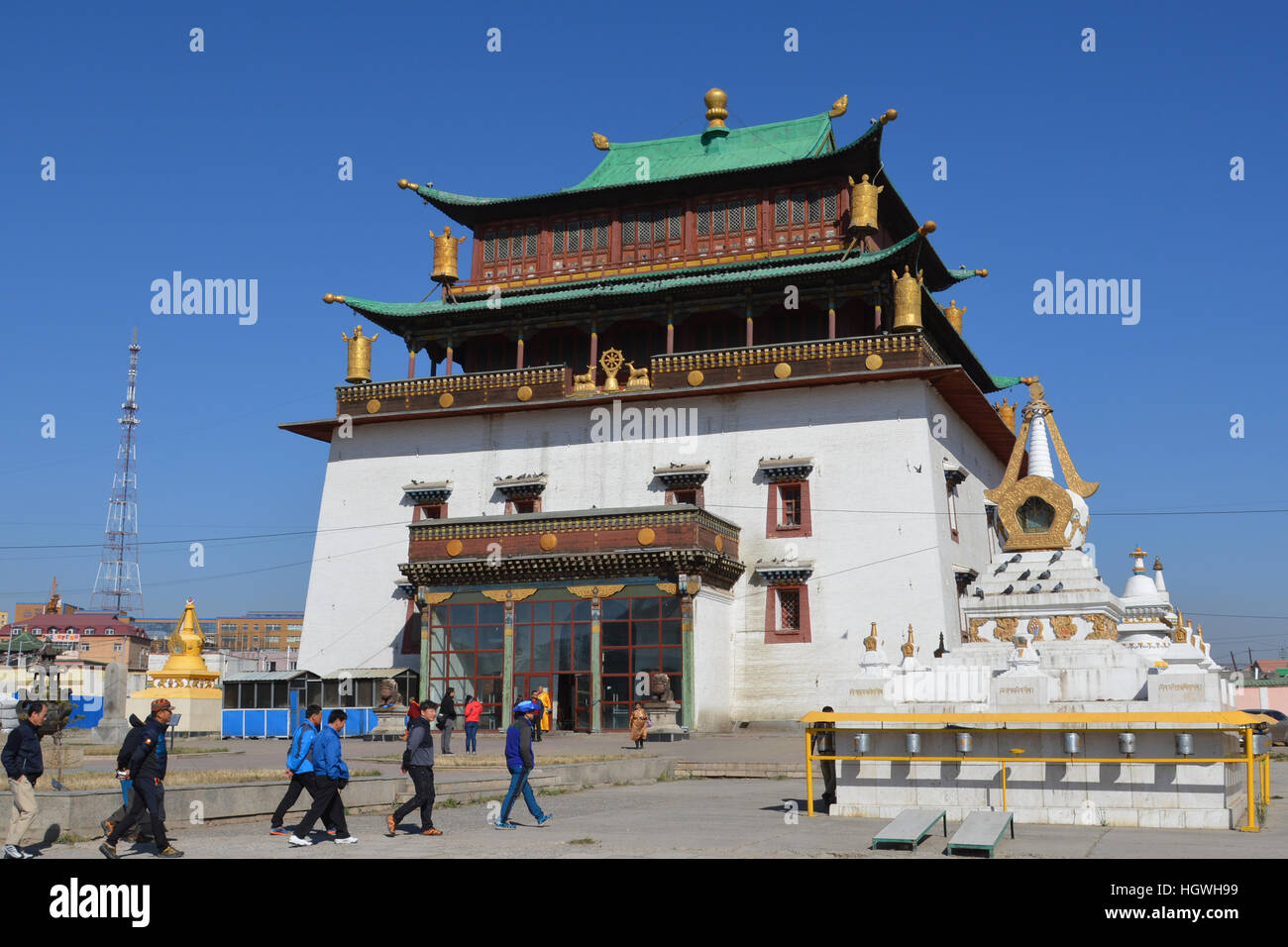 Gandantegchinlen Monastery in Ulaanbaatar, Mongolia Stock Photo - Alamy