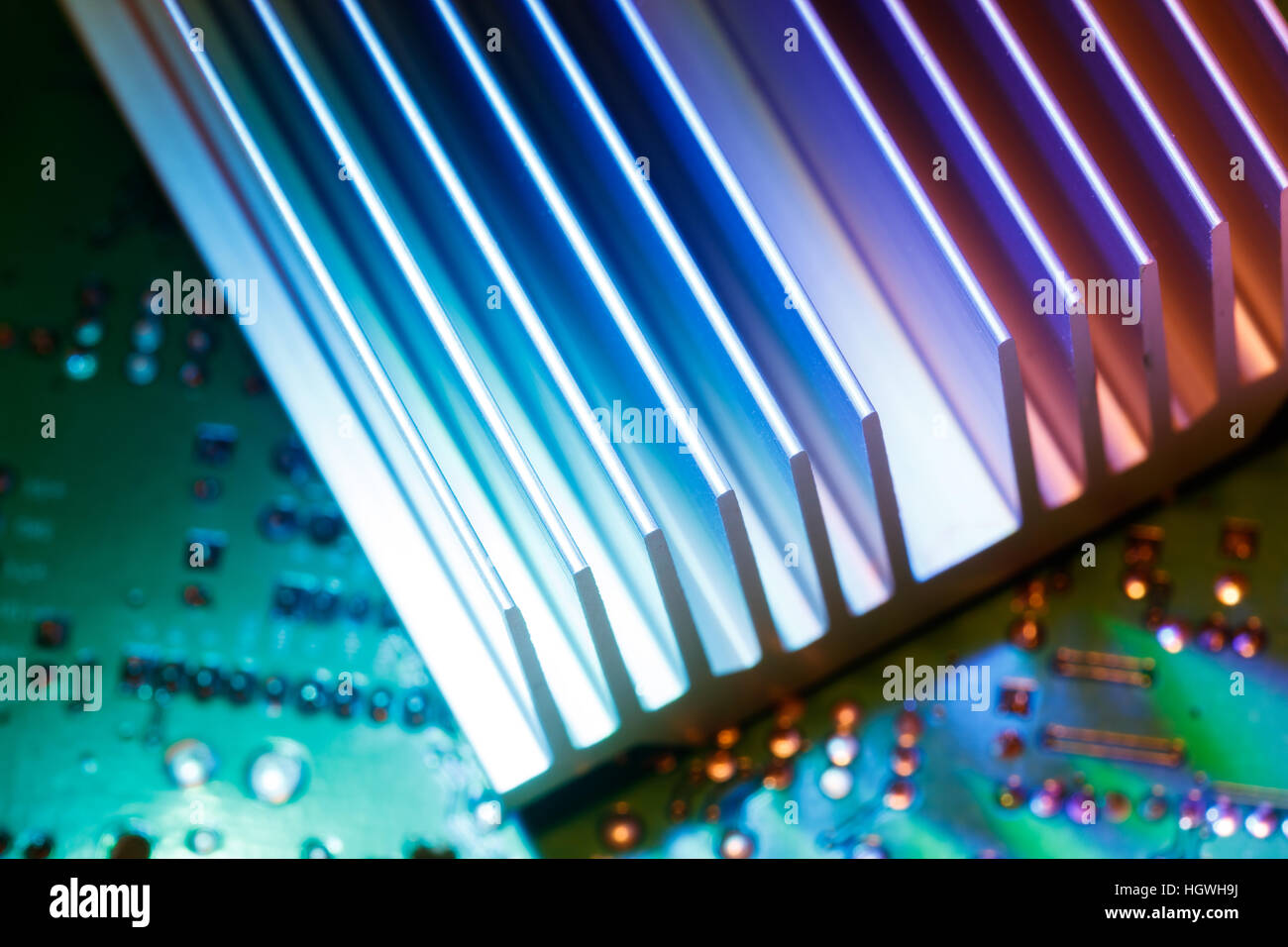 Close up of a chipset heatsink on motherboard Stock Photo - Alamy