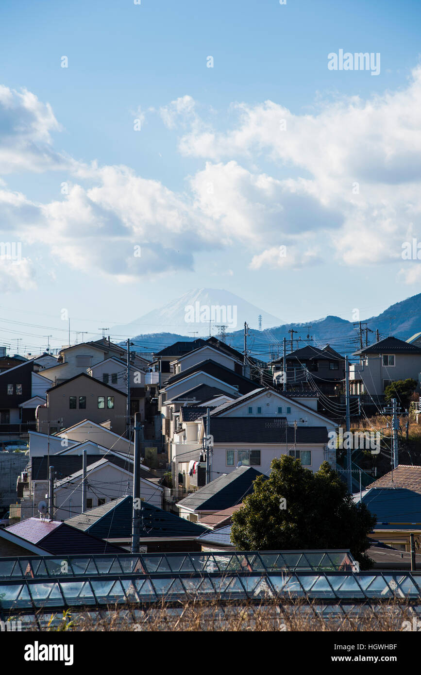 Mt.Fuji view from Isehara City, Kanagawa Prefecture, Japan Stock Photo ...