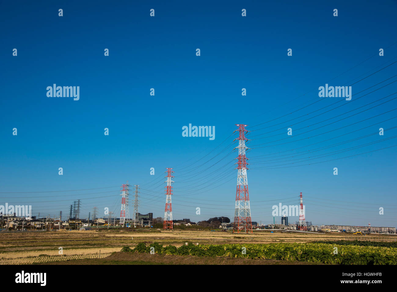 Electric tower, Isehara City, Kanagawa Prefecture, Japan Stock Photo ...