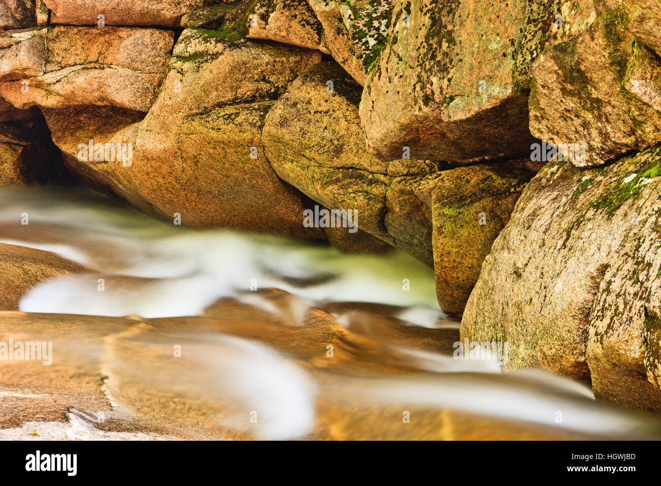 Cascade Brook in New Hampshire's Franconia Notch State Park Stock Photo ...
