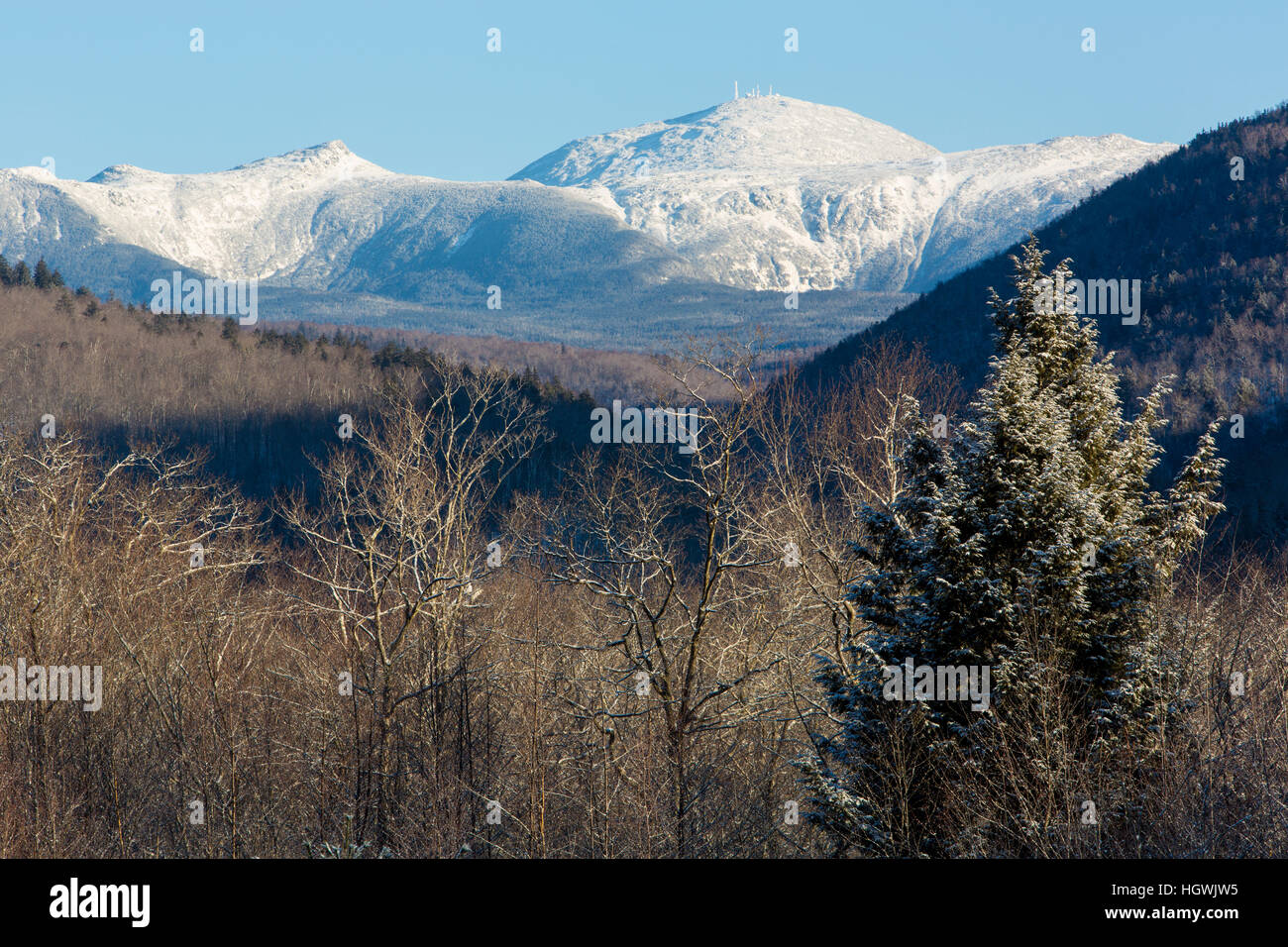 Mount Washington as seen from New Hampshire's Crawford Notch State Park ...