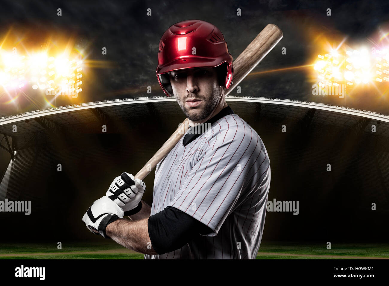 Baseball Player on a baseball Stadium Stock Photo - Alamy