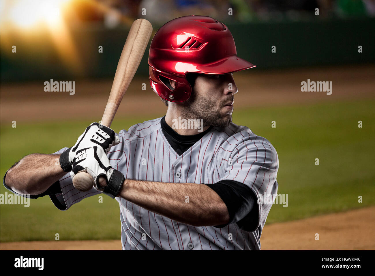 Baseball Player on a baseball Stadium Stock Photo - Alamy