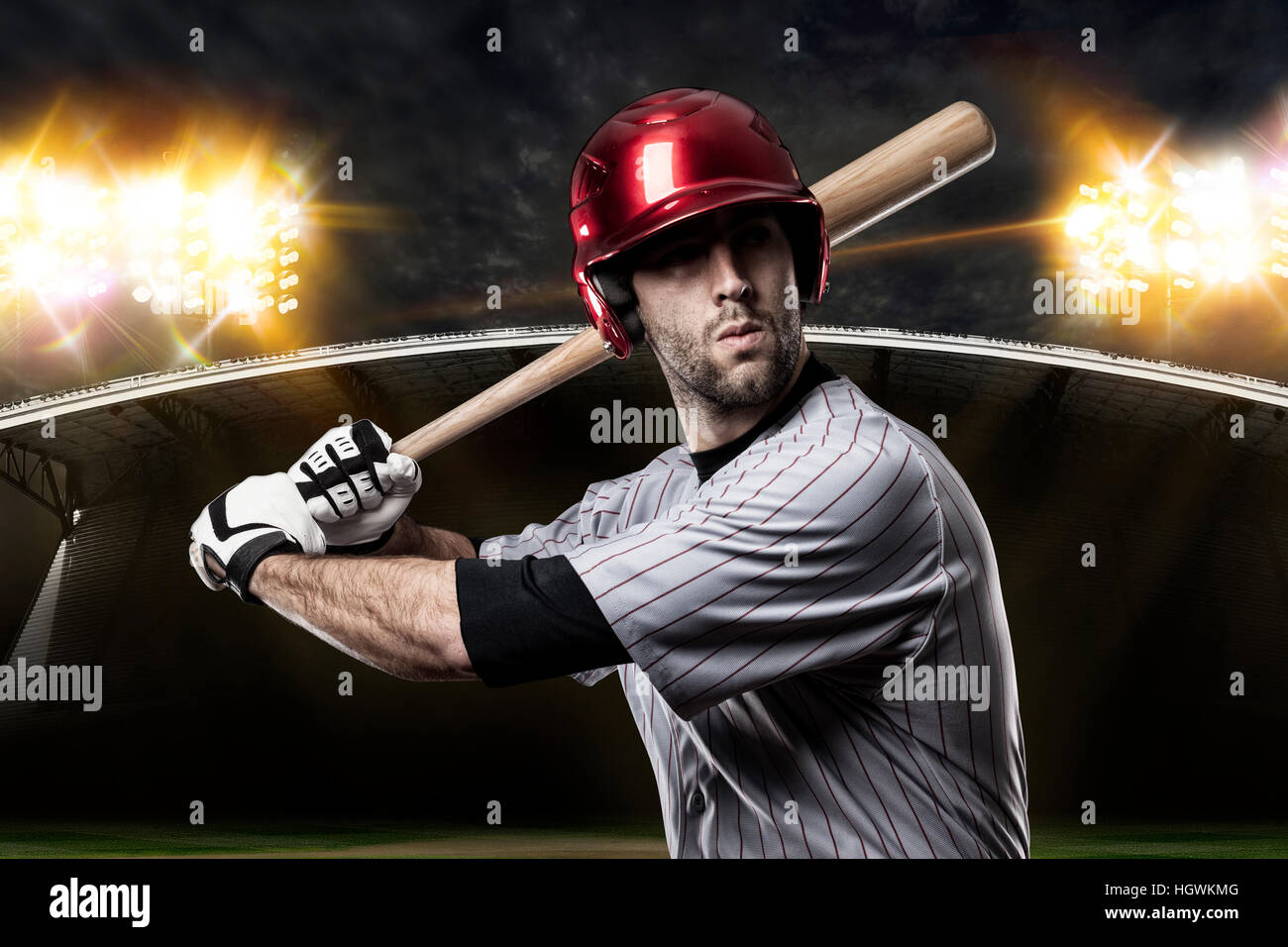 Baseball Player on a baseball Stadium Stock Photo - Alamy