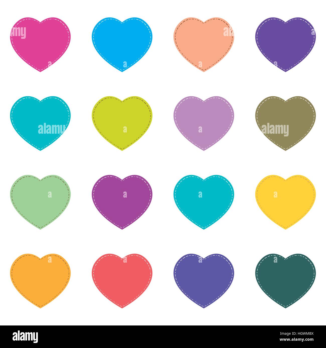 Colorful heart isolated on white background. Full heart on Holiday ...