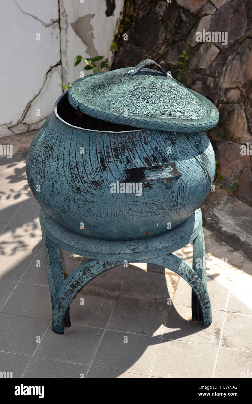 Recycled Motor Tyres waste bin Thailand Stock Photo - Alamy