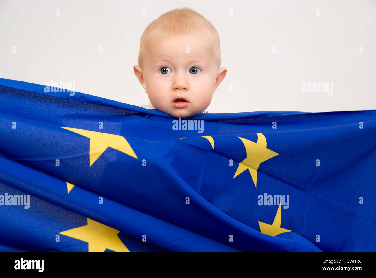 Child with EU flag Stock Photo - Alamy