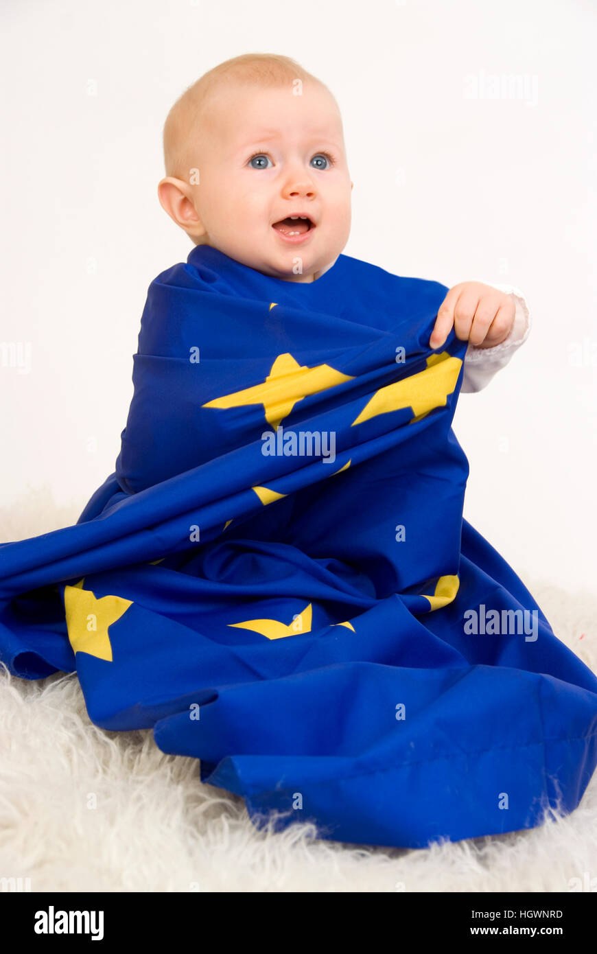 Child with EU flag Stock Photo - Alamy