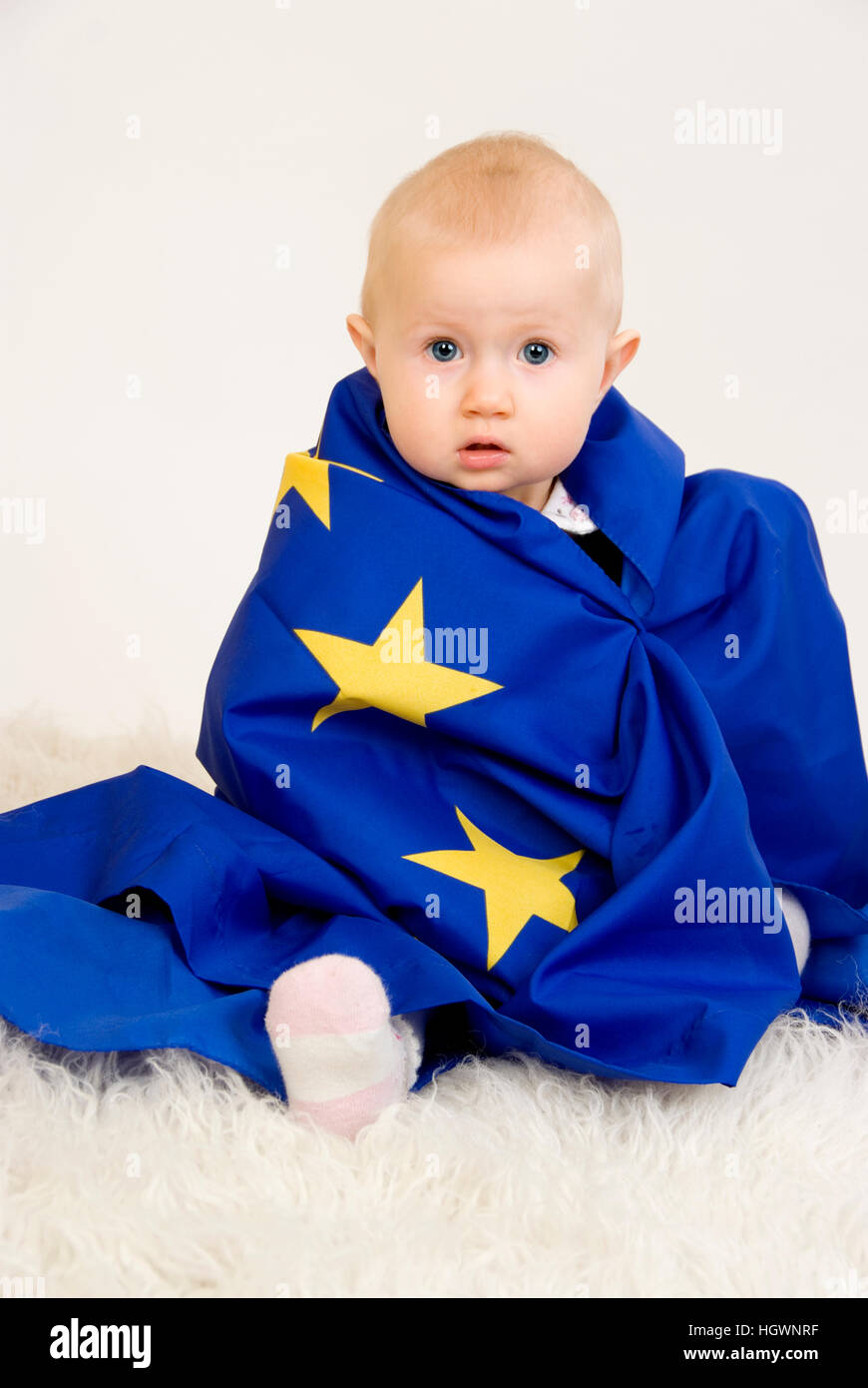 Child with EU flag Stock Photo - Alamy