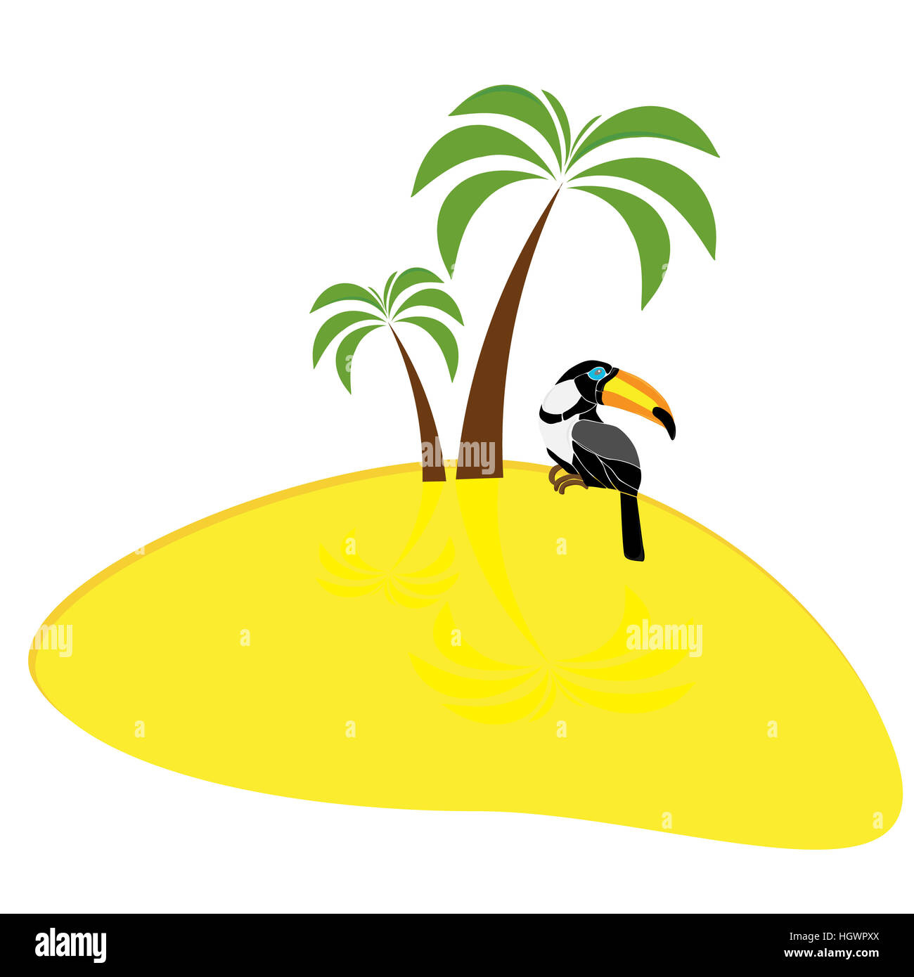 Parrot on palm tree Cut Out Stock Images & Pictures - Alamy