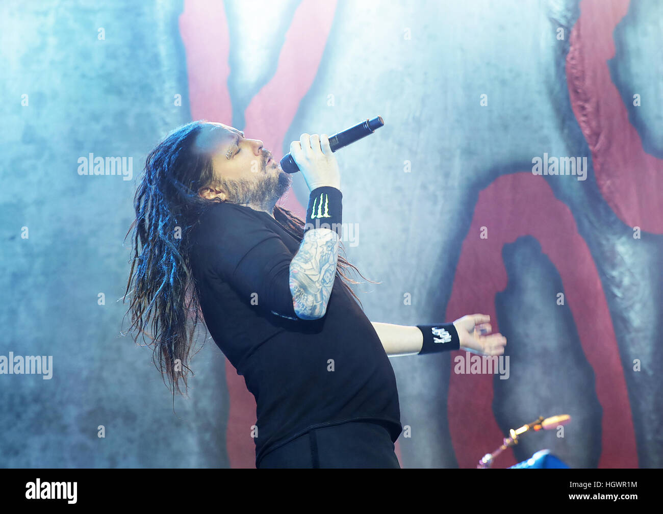 Korn perform live at Manchester Arena Featuring: Korn, Jonathan Davis ...