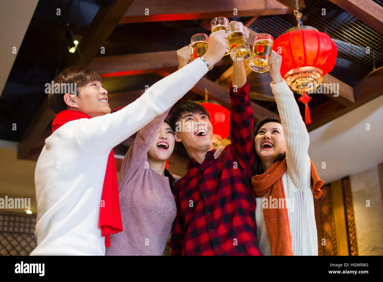 Couple toasting in chinese restaurant hi-res stock photography and ...
