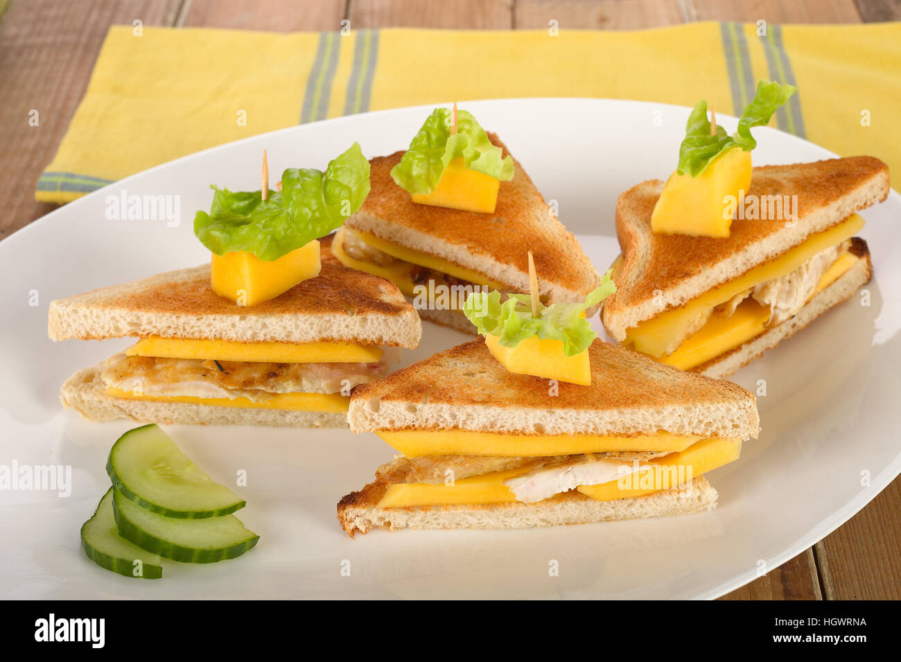 Mango turkey toast Stock Photo - Alamy