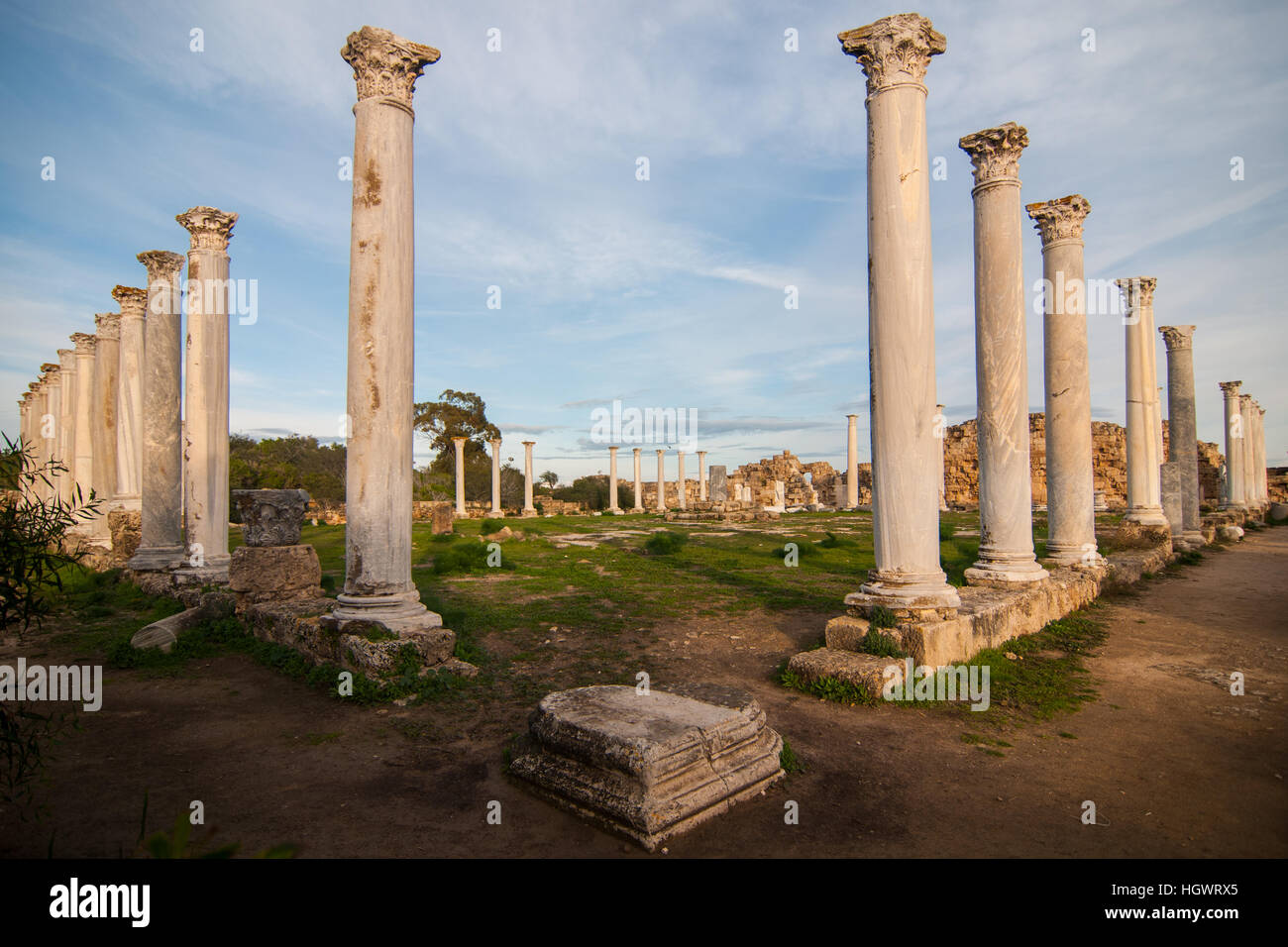 Romans ruins of the city of Salamis, near Famagusta, Northern Cyprus ...