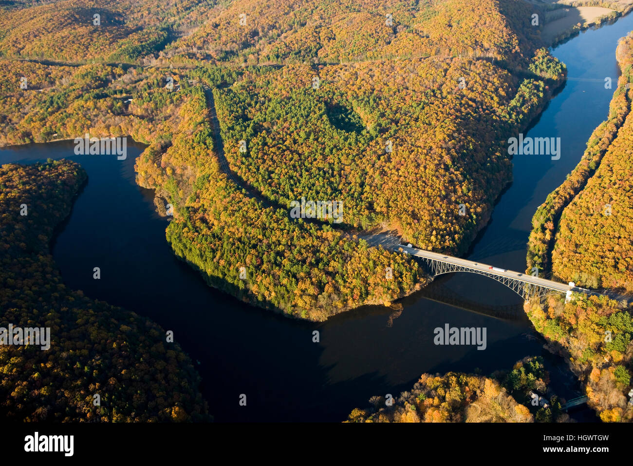 The French King Bridge spans the Connecticut River in Gill ...