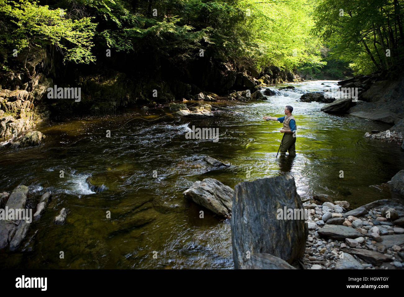 Fly-fishing on the West branch of the Westfield River in Chester ...