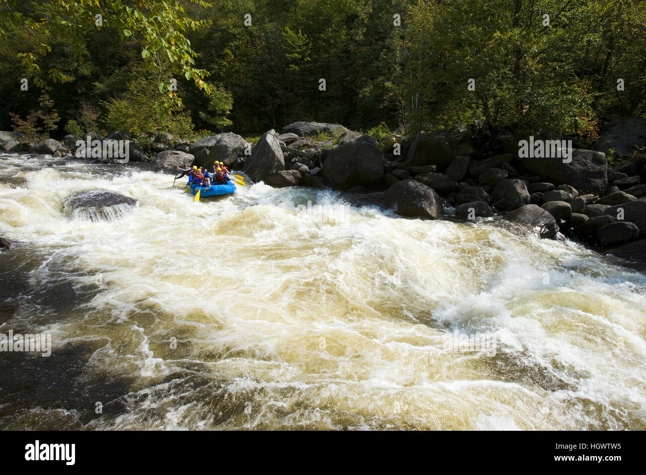 Whitewater rafting Dragon's Tooth rapid on the Deerfield River in Rowe ...