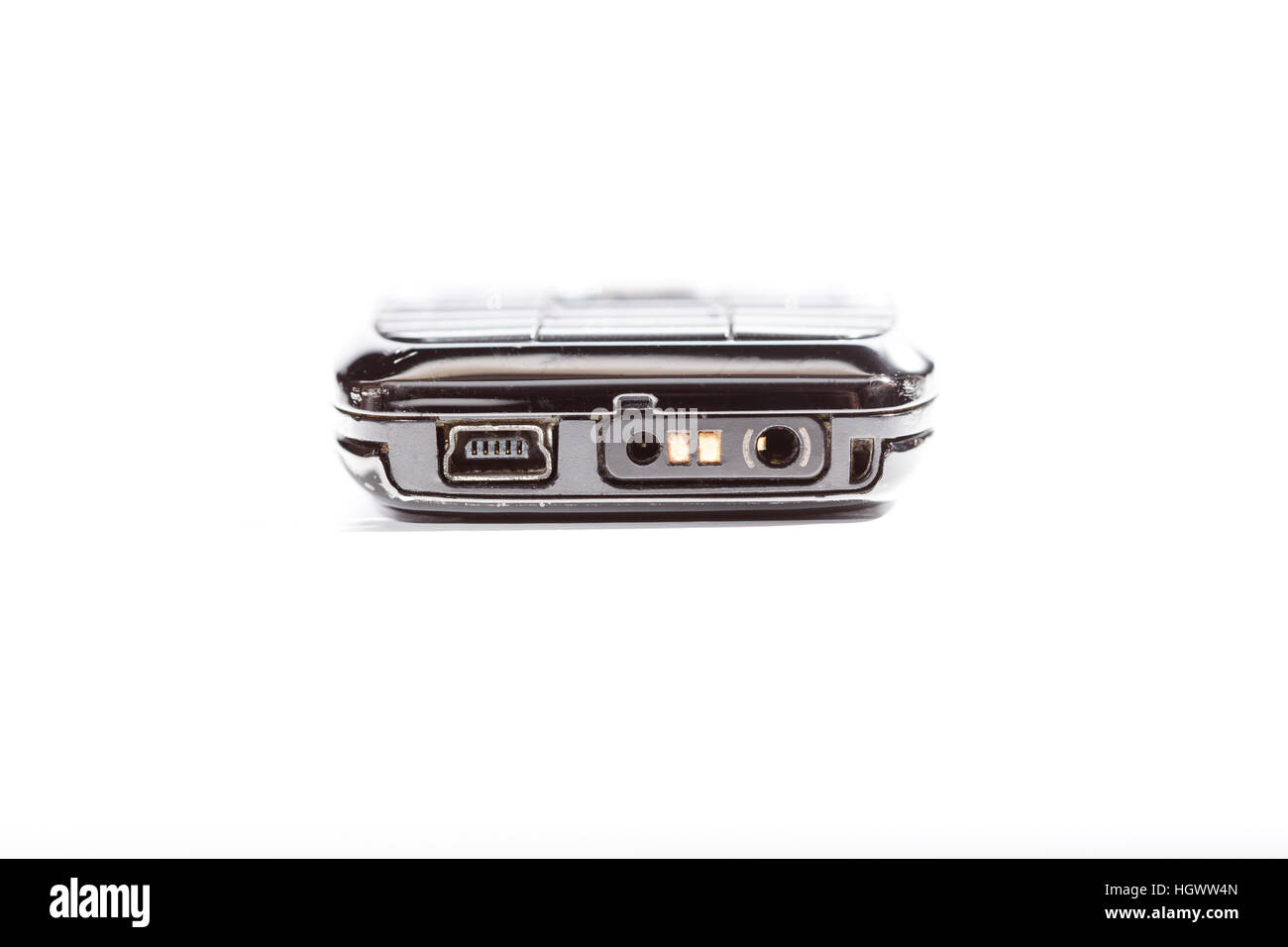 Mobile phone detail and accessories isolated on white background Stock ...