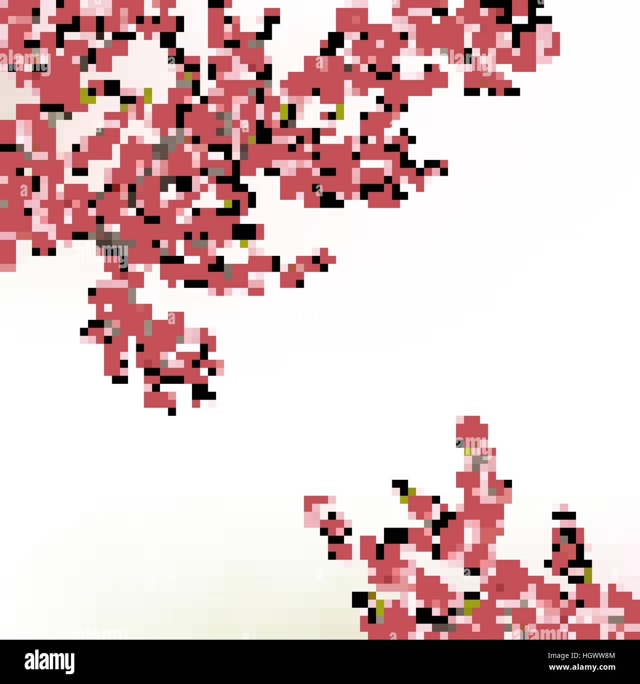 Detail blooming cherry blossom Stock Vector Images - Alamy