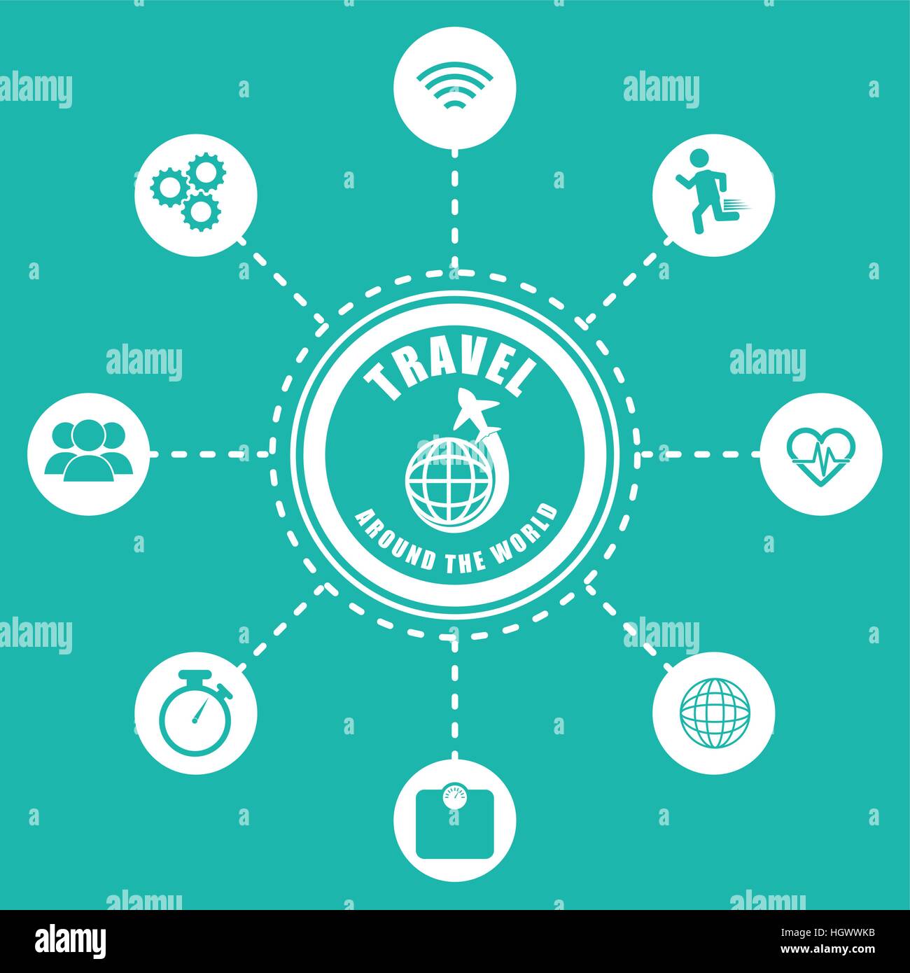 travel around world destination tour badge vector illustration eps 10 ...