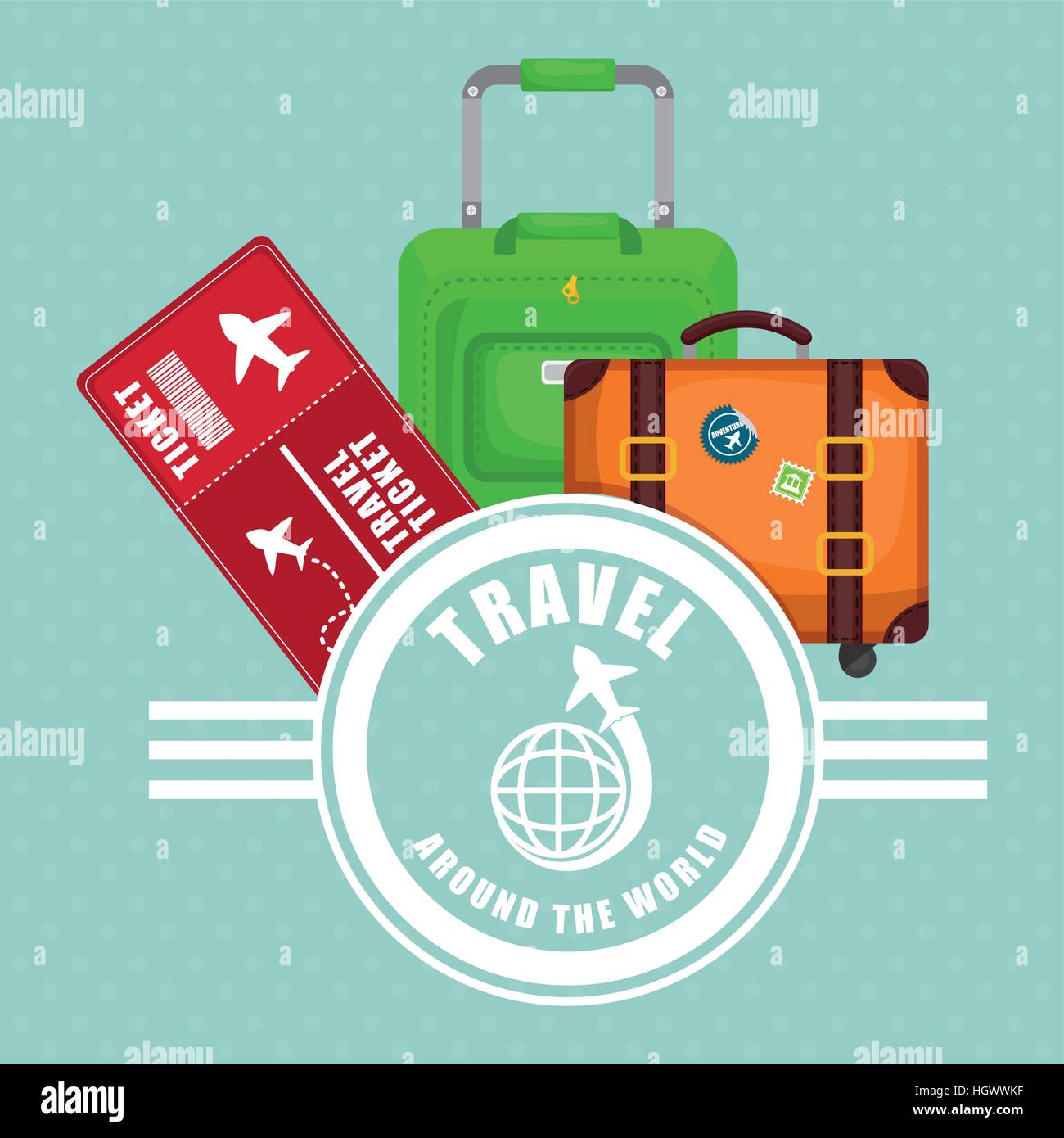 Around the world airline ticket Stock Vector Images - Alamy