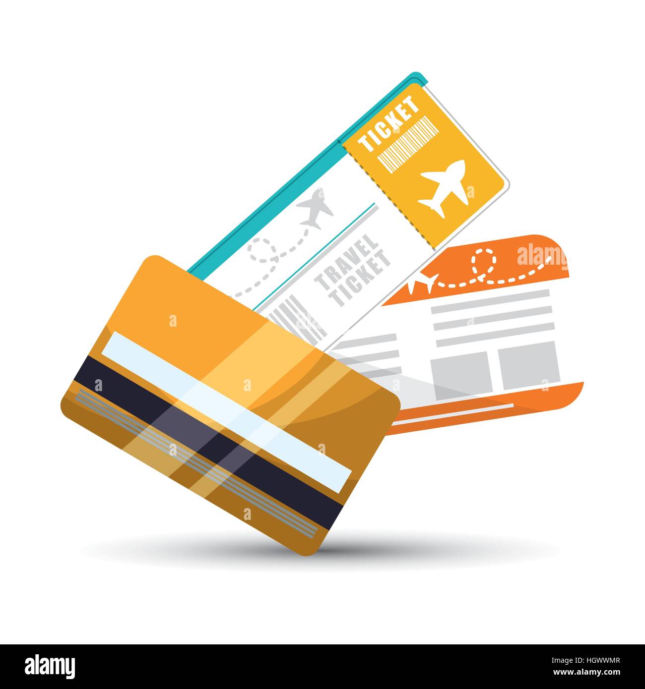 Online flight booking and credit card Stock Vector Images - Alamy