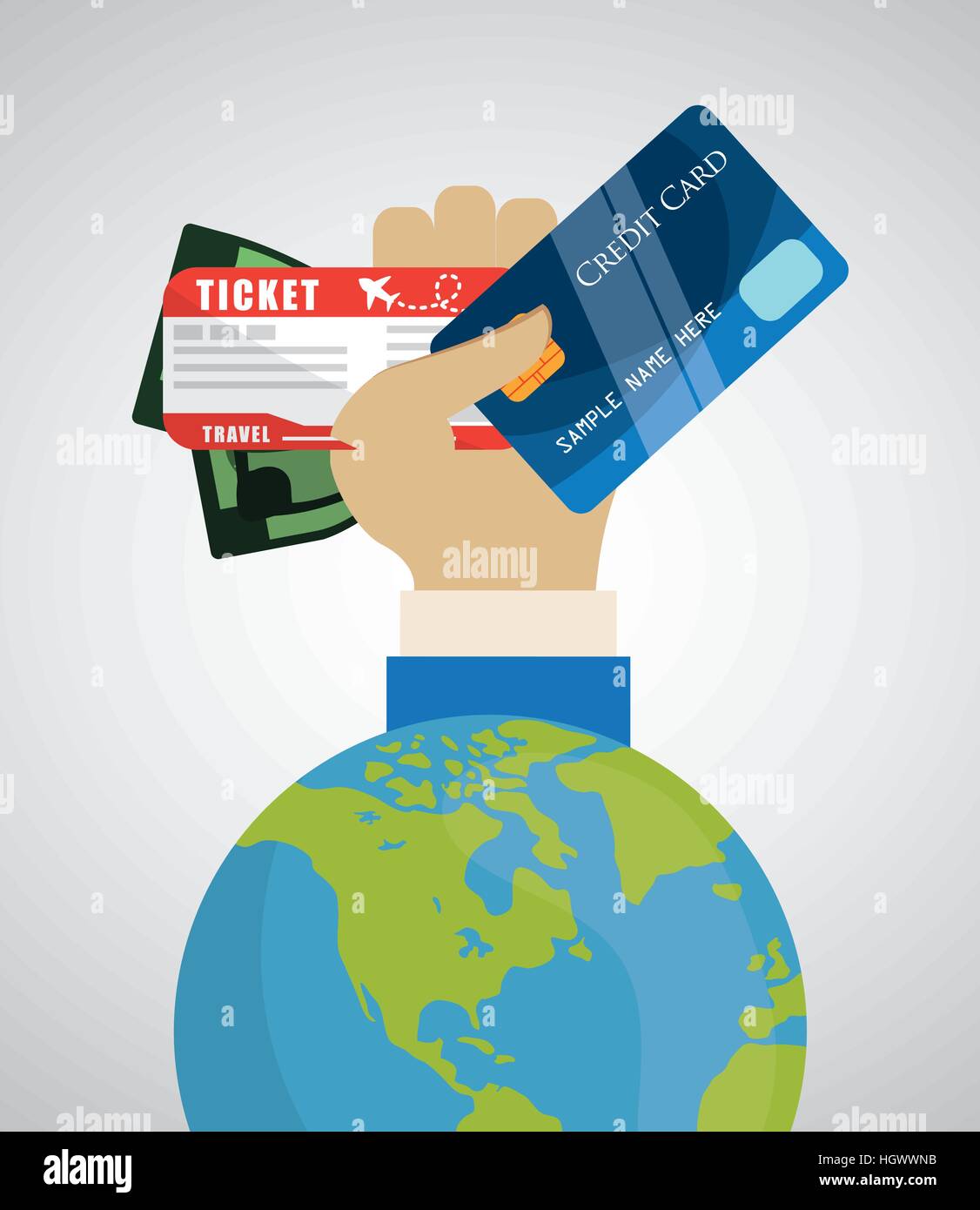 travel credit card world tourism money ticket vector illustration eps ...