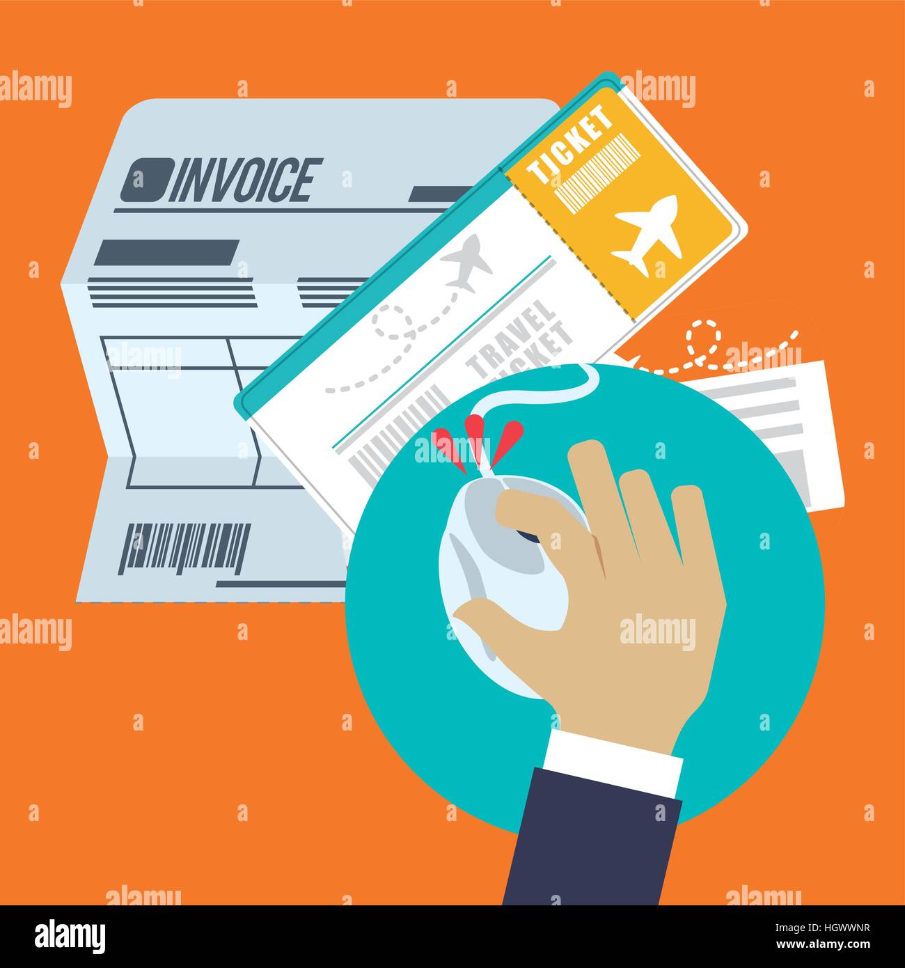 travel invoice ticket online concept vector illustration eps 10 Stock ...