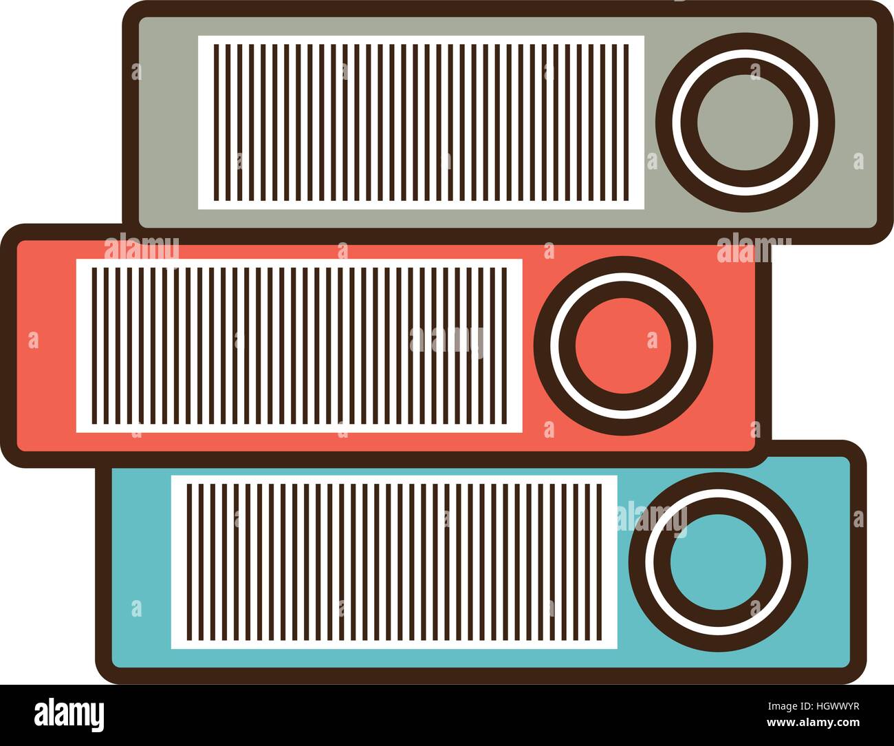 cartoon binders file folder office supplies vector illustration eps 10 ...