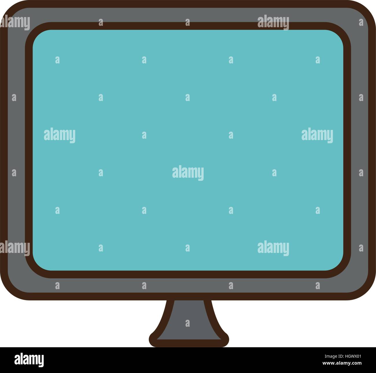 cartoon dark screen computer equipment office vector illustration eps ...