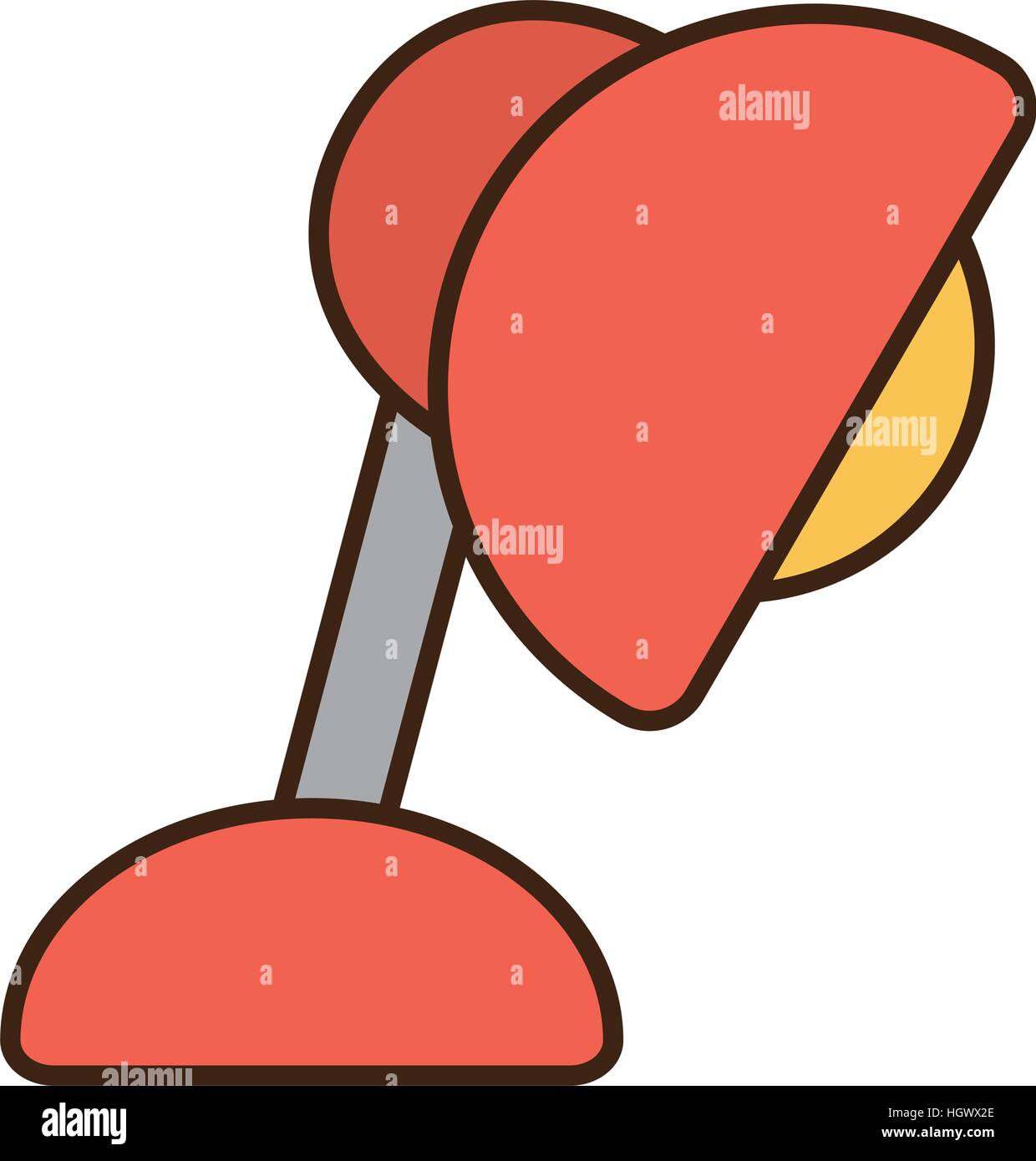 cartoon red lamp desk bulb light vector illustration eps 10 Stock ...