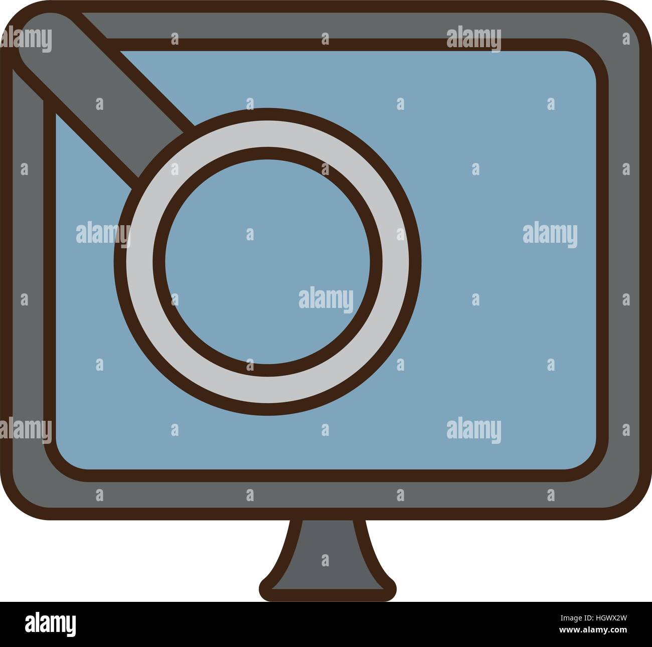 cartoon monitor search computer device vector illustration eps 10 Stock ...